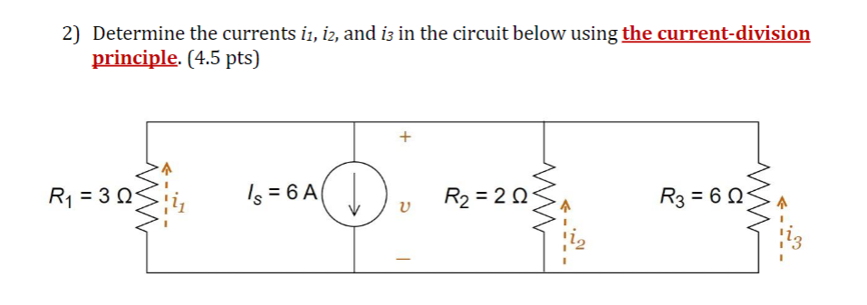 Solved 2) Determine the currents i1,i2, and i3 in the | Chegg.com