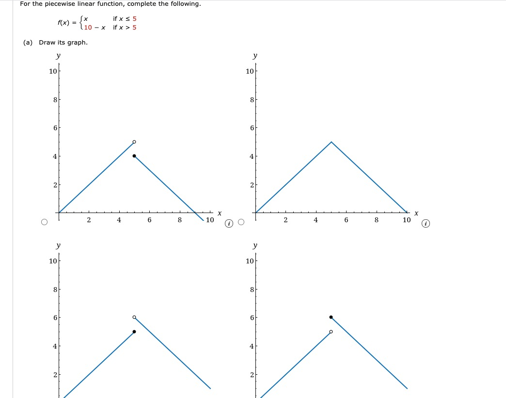 Solved For the piecewise linear function, complete the | Chegg.com