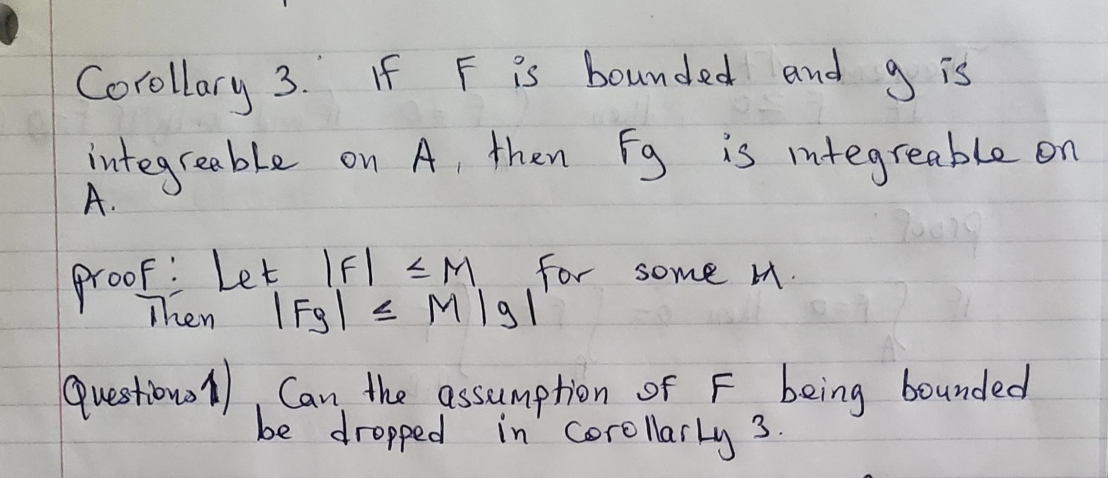 Solved 3. g is A. Corollary 3 If I is bounded and I | Chegg.com