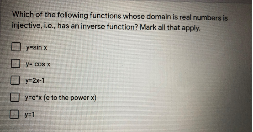 Solved Which of the following functions whose domain is real | Chegg.com