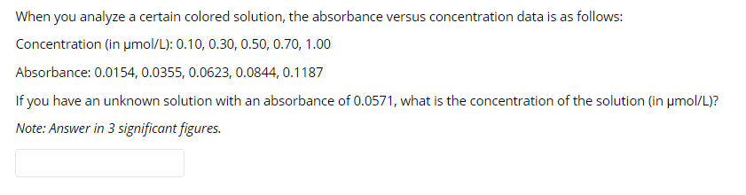 Solved When you analyze a certain colored solution, the | Chegg.com