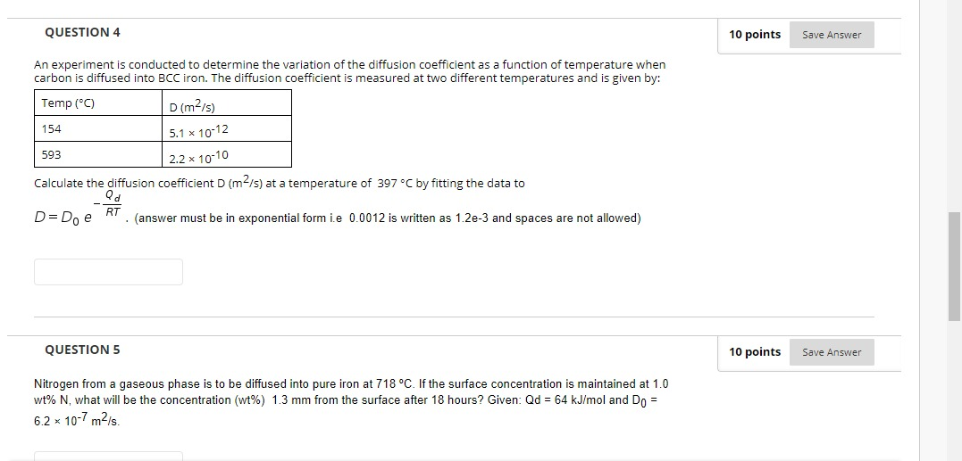 Solved QUESTION 4 An experiment is conducted to determine | Chegg.com