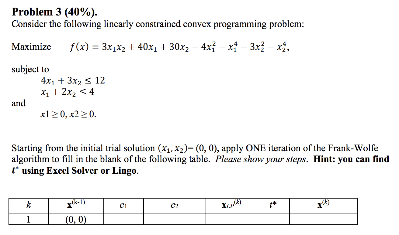 Solved Problem 3 (40%). Consider the following linearly | Chegg.com