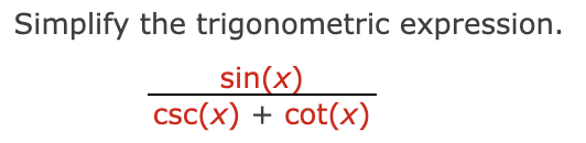 Solved Simplify the trigonometric expression. | Chegg.com Solved Simplify the trigonometric expression. | Chegg.com