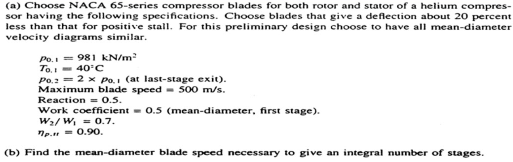 Solved Choose a NACA 65-series compressor blades for both | Chegg.com