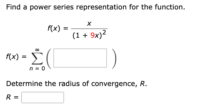 Solved Find a power series representation for the | Chegg.com