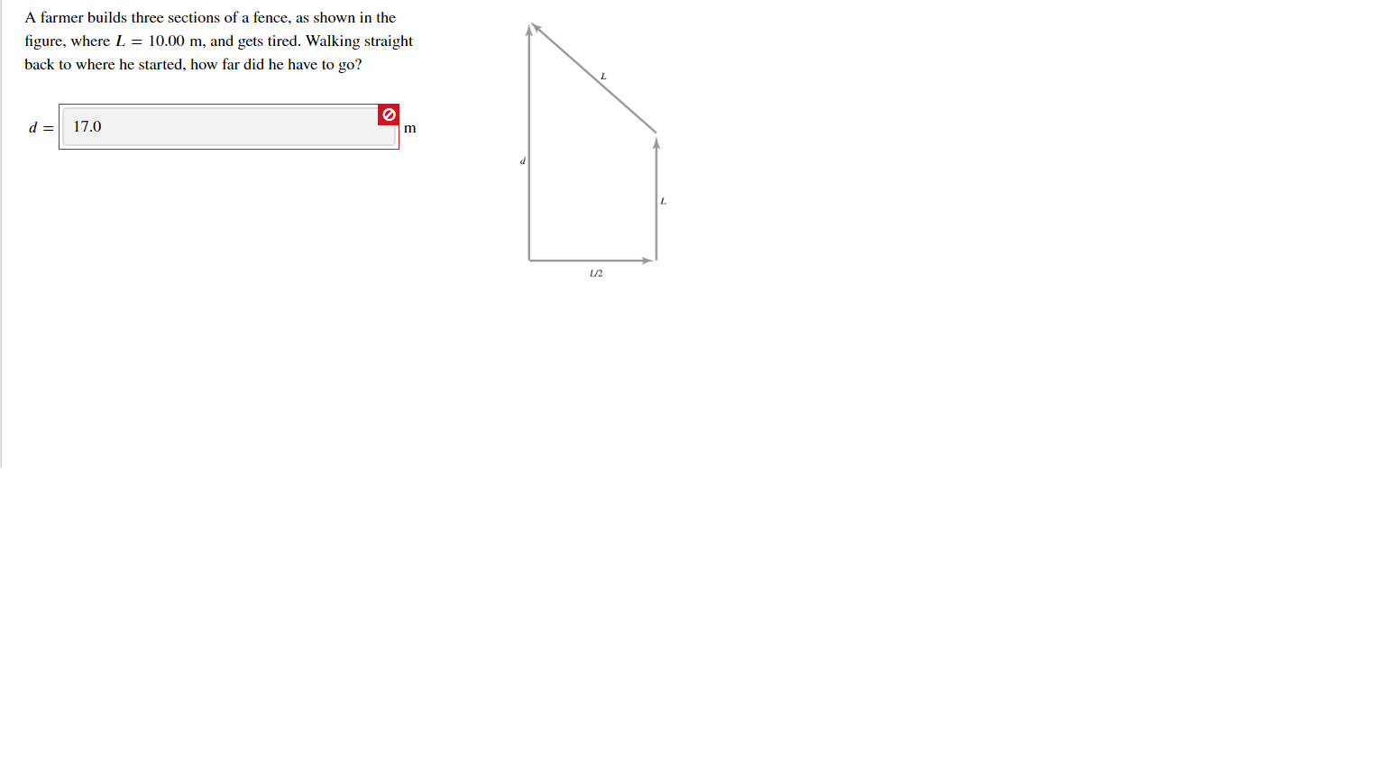 Solved A farmer builds three sections of a fence, as shown | Chegg.com