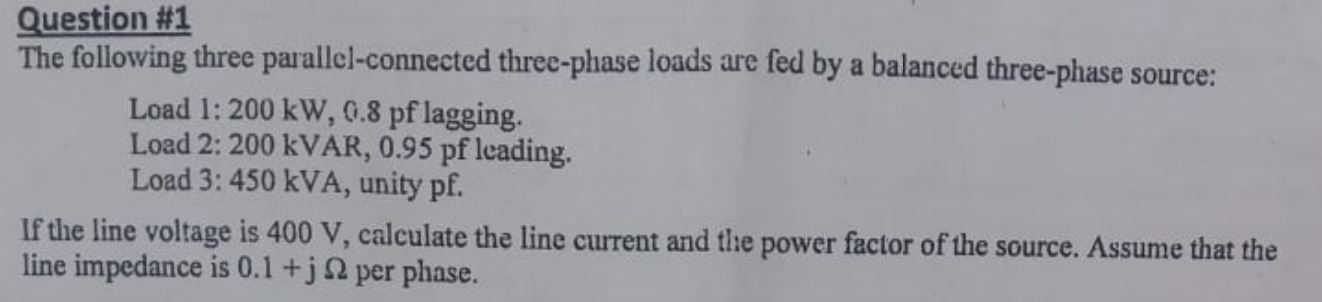 Solved Question #1 The following three parallel-connected | Chegg.com