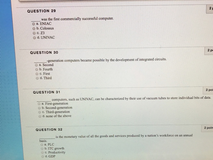 Solved _____ was the first commercially successful computer. | Chegg.com