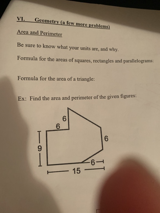 Solved how do i find the area and perimeter for this problem | Chegg.com