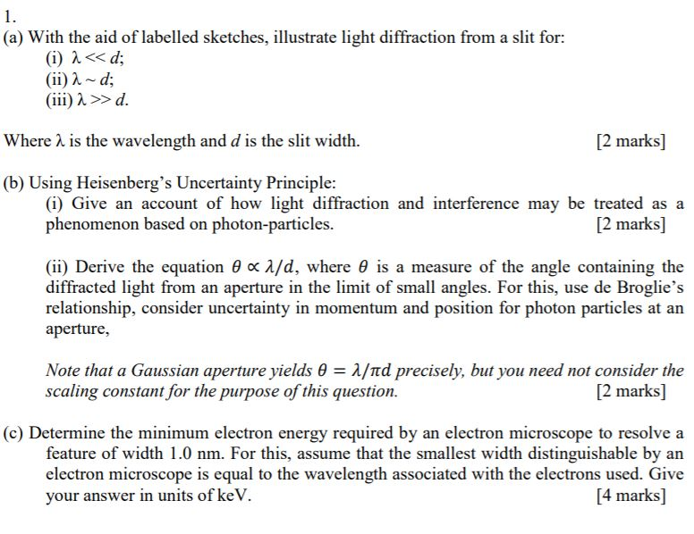 Solved 1. (a) With the aid of labelled sketches, illustrate | Chegg.com