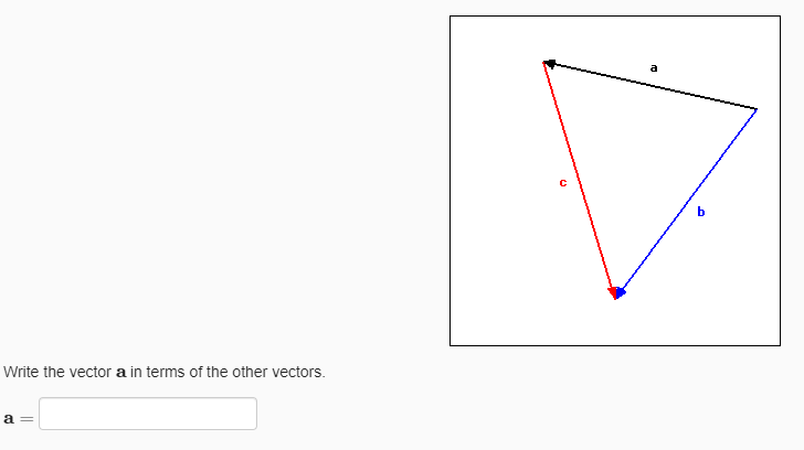 Solved a с Write the vector a in terms of the other vectors. | Chegg.com