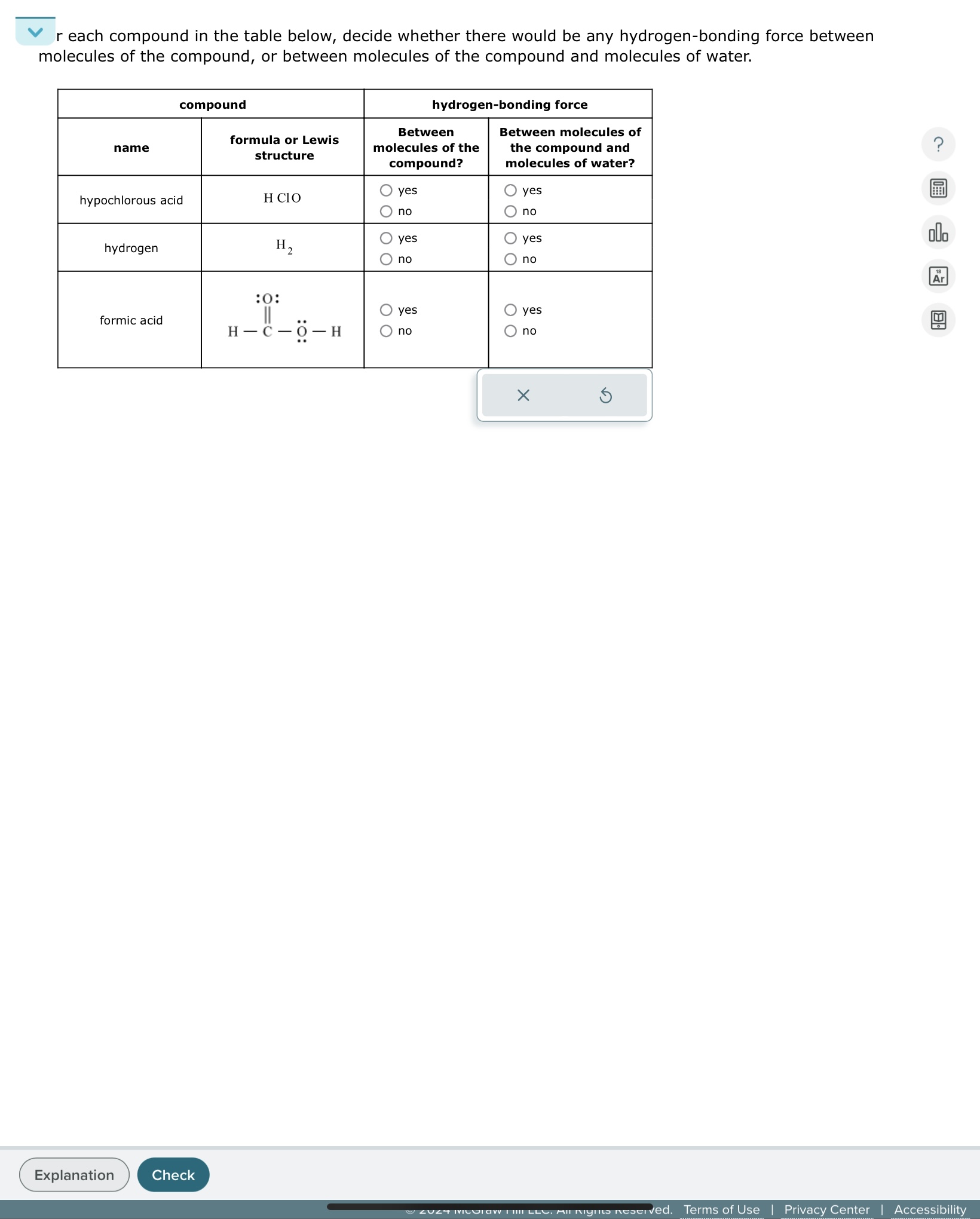 Solved r each compound in the table below, decide whether | Chegg.com