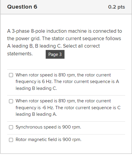 Solved A 3-phase 8-pole induction machine is connected to | Chegg.com