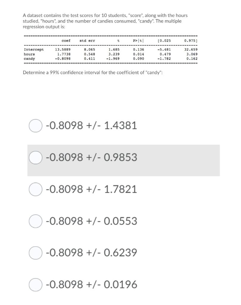 Solved A dataset contains the test scores for 10 students, | Chegg.com
