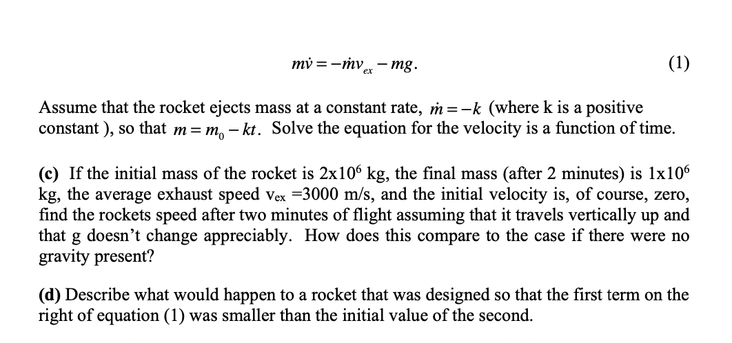 Solved Problem 5. (a) Consider a rocket traveling in a | Chegg.com