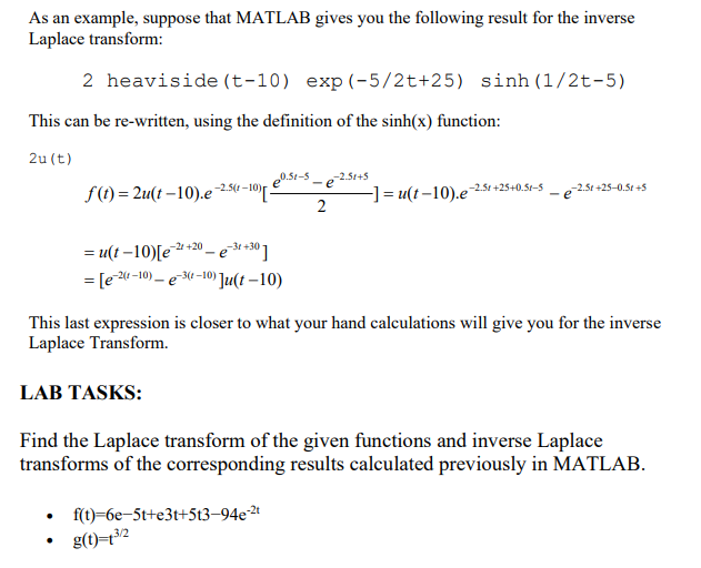 Solved To find the Laplace-Transform and inverse Laplace | Chegg.com