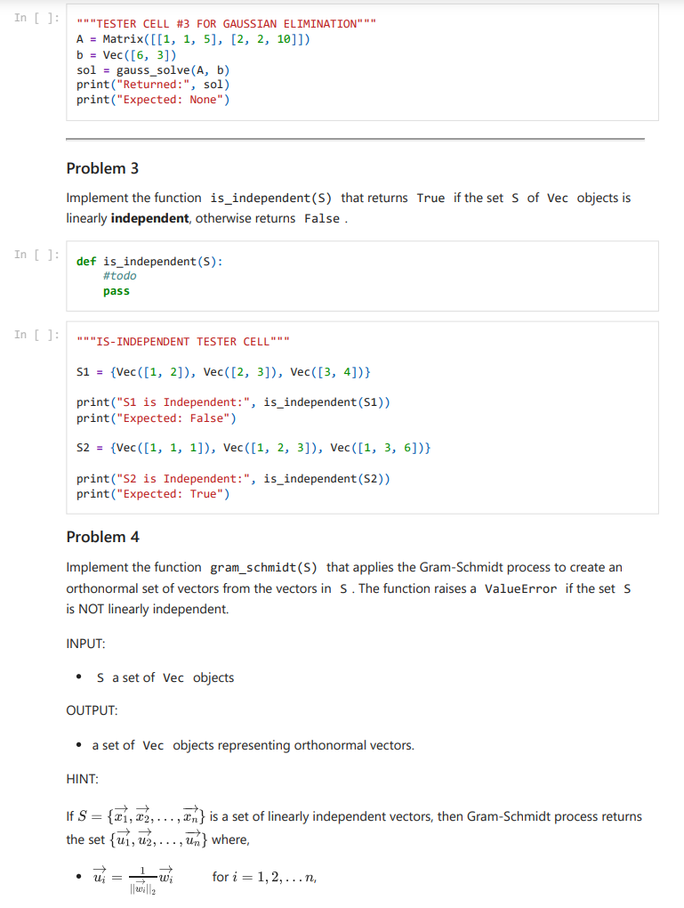 Solved Objectives: 1. Apply Gaussian Elimination to solve | Chegg.com