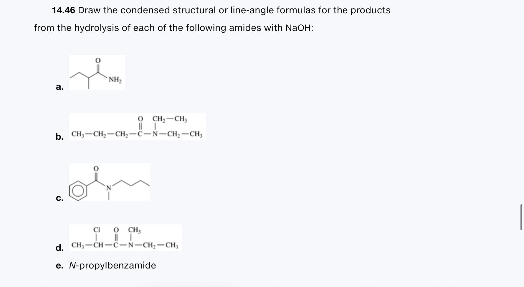 Solved 14.46 Draw the condensed structural or line-angle | Chegg.com