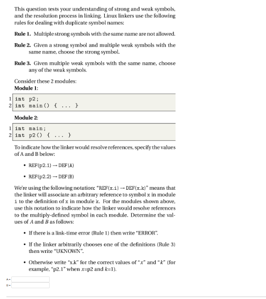 Solved To indicate how the linker would resolve references, | Chegg.com