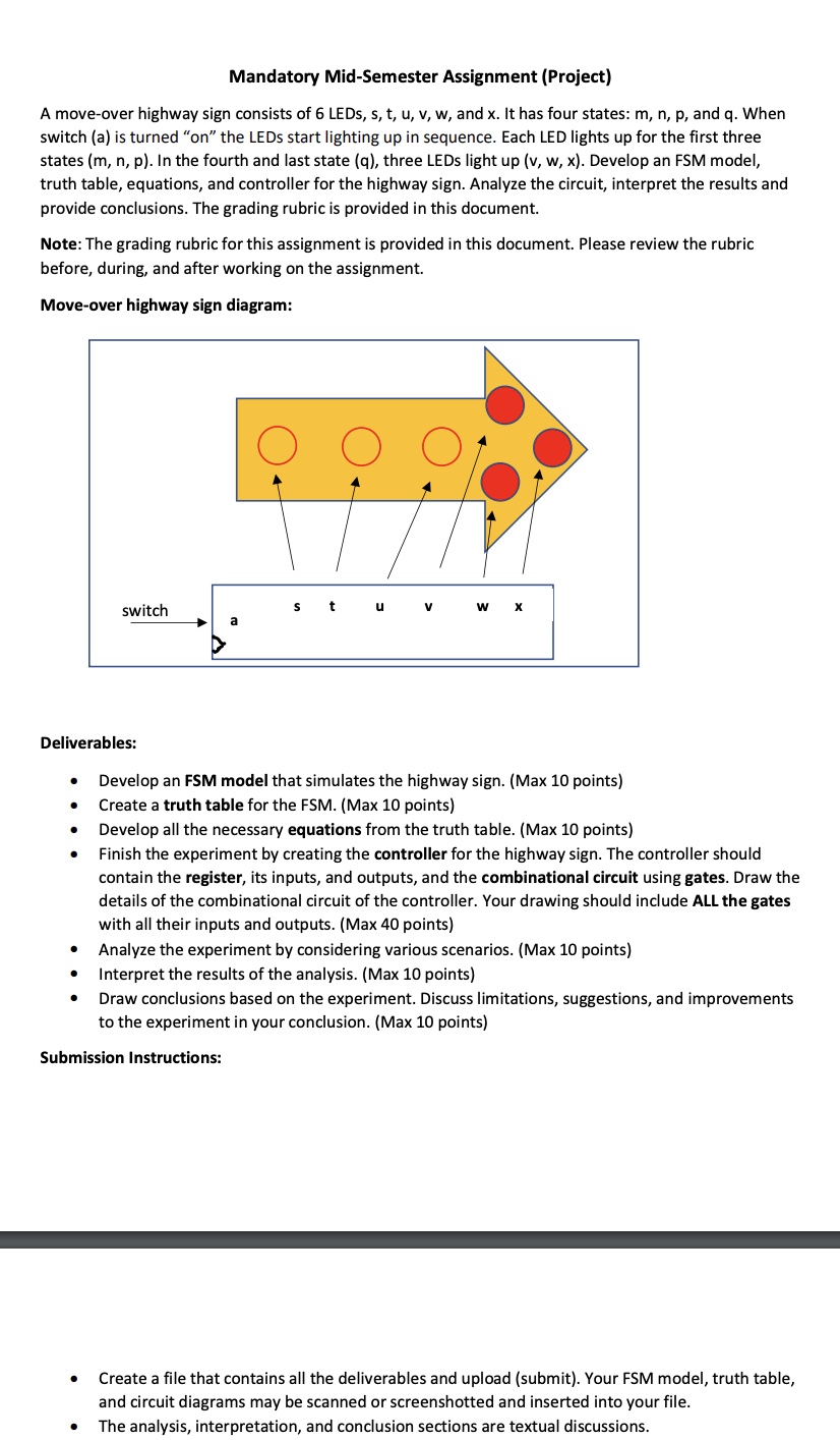 Solved Mandatory Mid-Semester Assignment (Project) A | Chegg.com