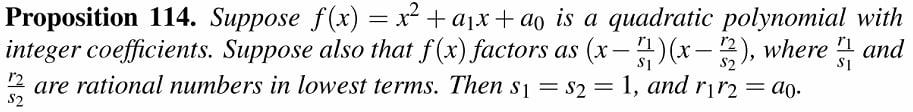 Solved Proposition 114. Suppose f(x)=x2+a1x+a0 is a | Chegg.com