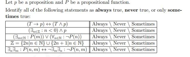 Solved Let p be a proposition and P be a propositional | Chegg.com