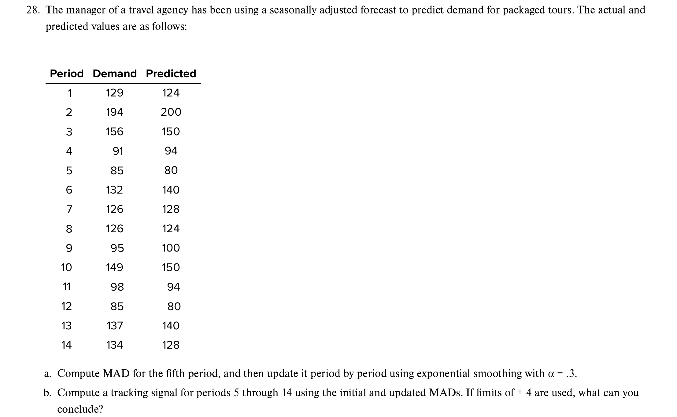 Solved 8. The manager of a travel agency has been using a | Chegg.com
