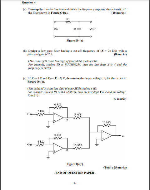 Solved Question 4 (a) Develop the transfer function and | Chegg.com