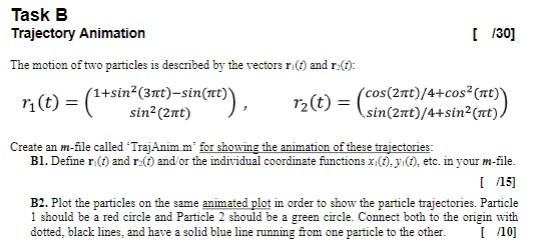 Task B Trajectory Animation [130] The motion of two | Chegg.com