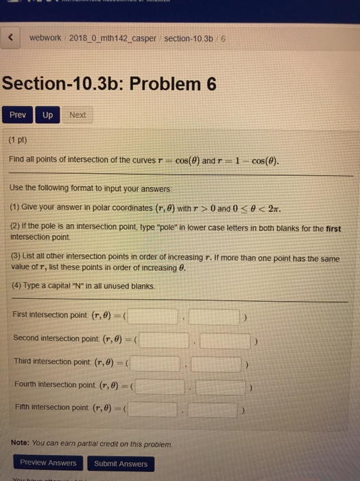 Solved ection-7.3: Problem 6 Prev Up Next (1 pt) Use the | Chegg.com