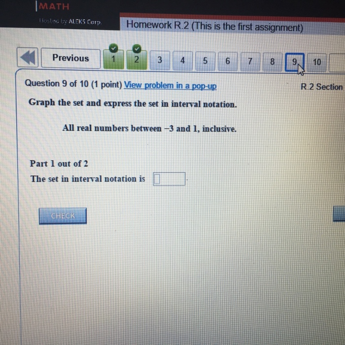 Solved Graph the set and express the set in interval | Chegg.com