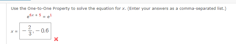 Solved Use the One-to-One Property to solve the equation for | Chegg.com