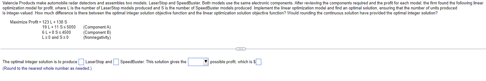 Solved The optimal integer solution is to produce __ | Chegg.com