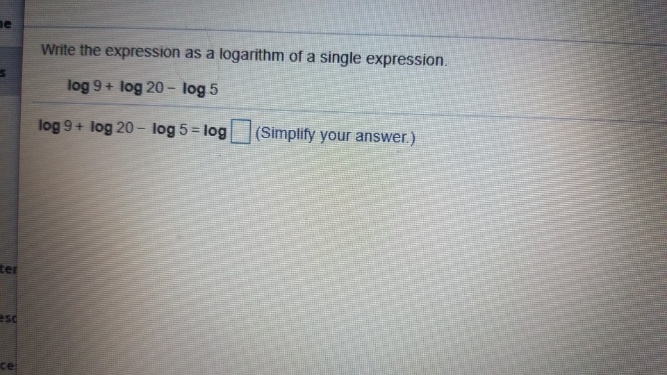 Solved Write the expression as a logarithm of a single | Chegg.com