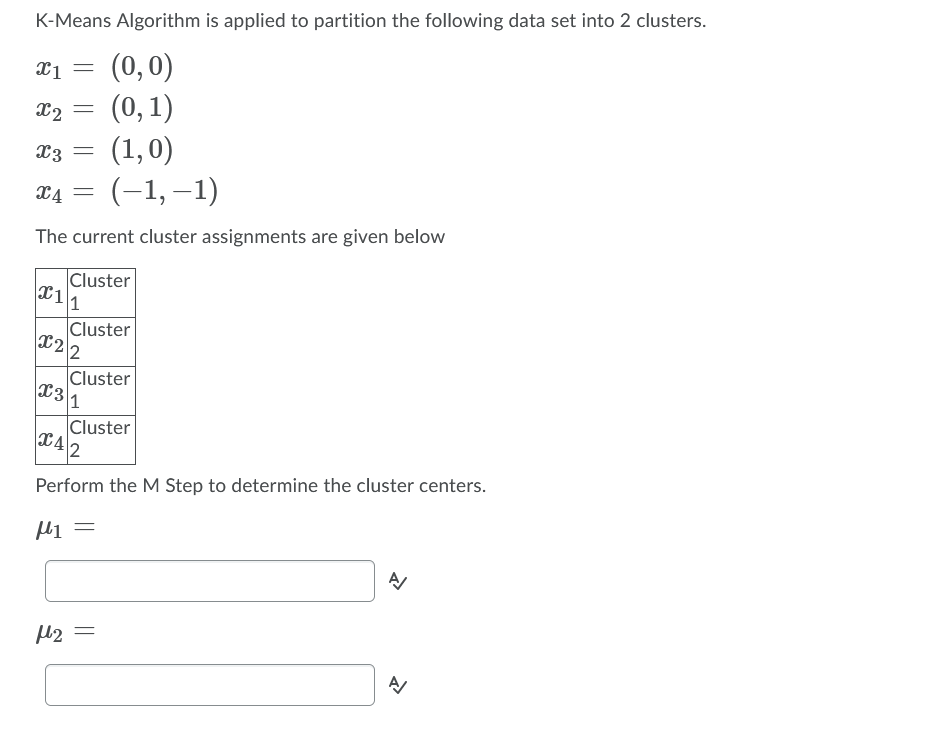 Solved K-Means Algorithm is applied to partition the | Chegg.com
