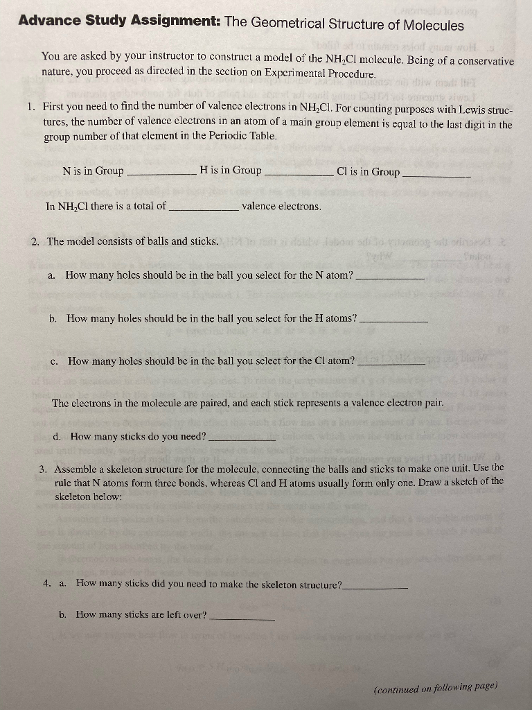 Solved Advance Study Assignment: The Geometrical Structure | Chegg.com