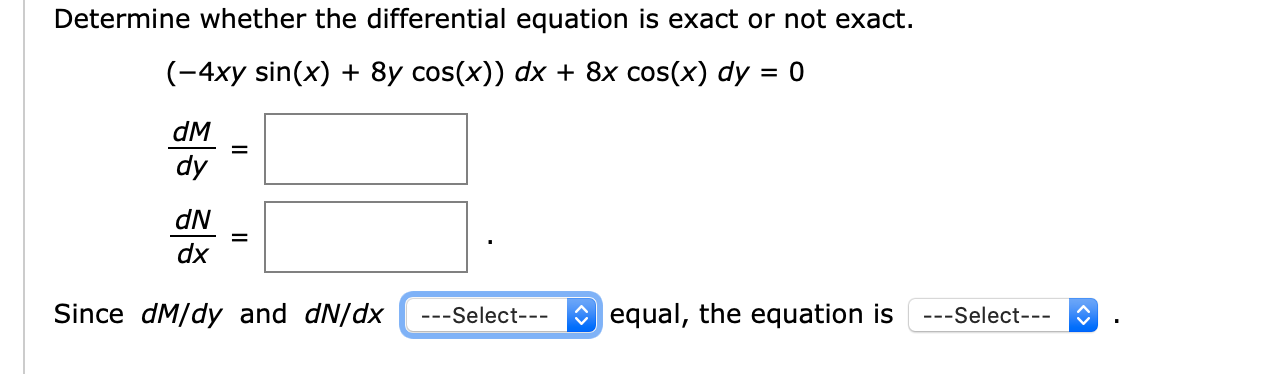 Solved Determine whether the differential equation is exact | Chegg.com