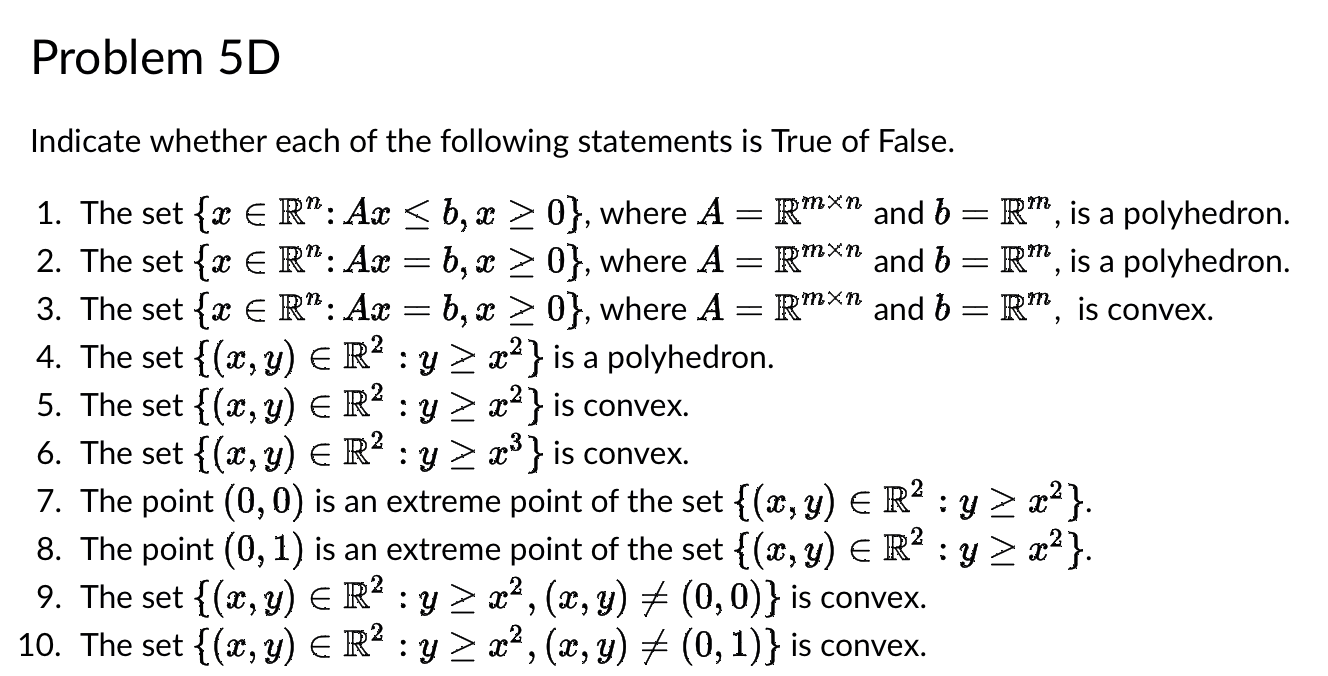 Solved Indicate whether each of the following statements is | Chegg.com