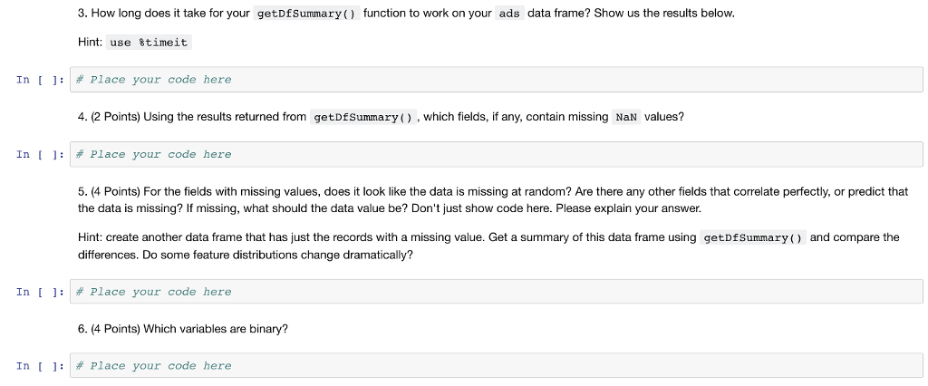 Part 3: Dealing with data Pythonically (16 Points) 1. | Chegg.com