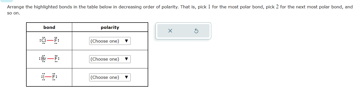 Solved Arrange the highlighted bonds in the table below in | Chegg.com