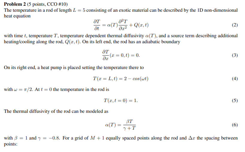 Solved Problem 2 (5 points, CCO #10) The temperature in a | Chegg.com