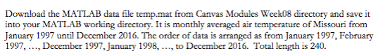 Solved Download the MATLAB data file temp.mat from Canvas | Chegg.com