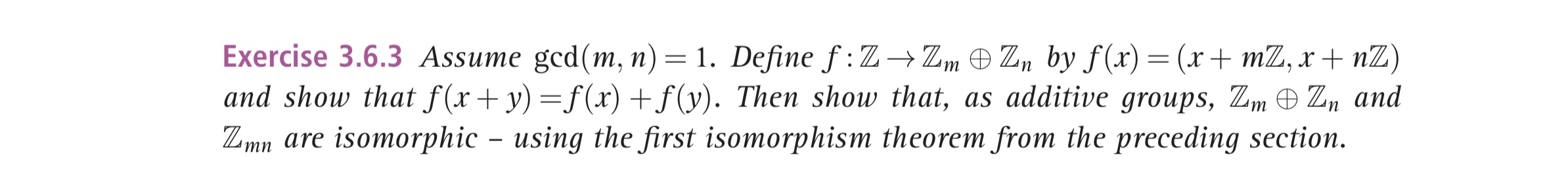 Solved xercise 3.6.3 Assume \\( \\operatorname{gcd}(m, n)=1 | Chegg.com
