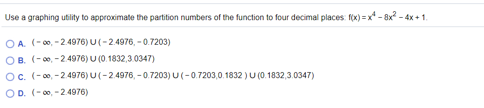 Solved Use a graphing utility to approximate the partition | Chegg.com