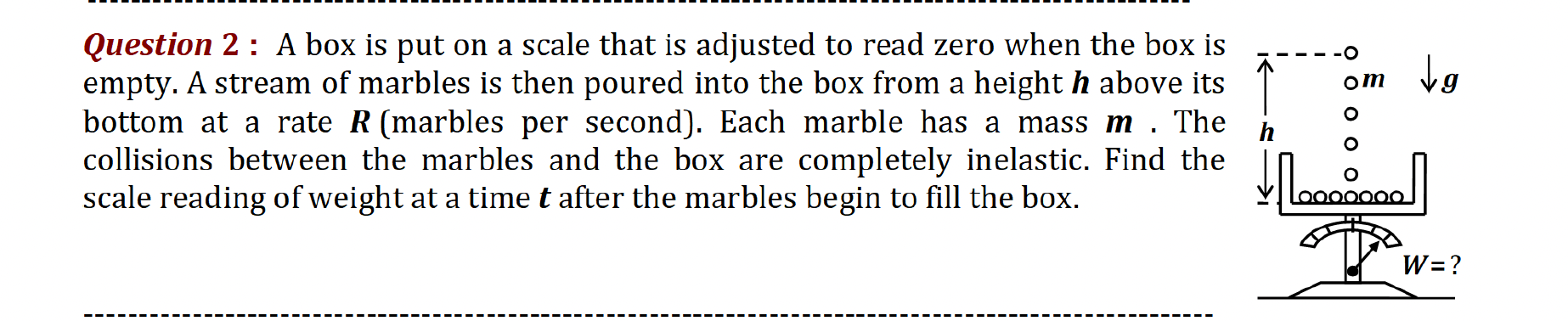 Solved om vg Question 2 : A box is put on a scale that is | Chegg.com