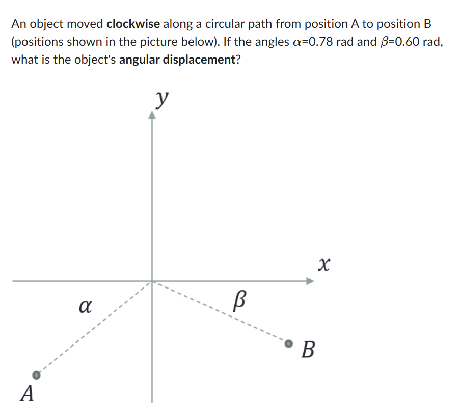 Solved An object moved clockwise along a circular path from | Chegg.com