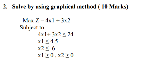 Solved Solve by using graphical method ( 10 Marks) | Chegg.com