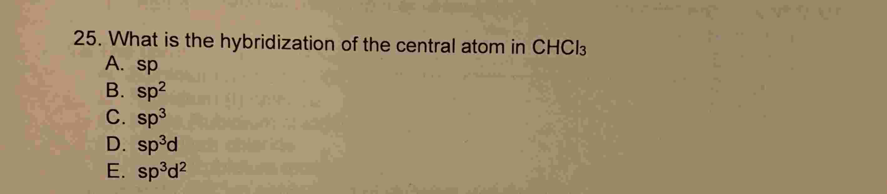 Solved What is ﻿the hybridization of ﻿the central atom | Chegg.com