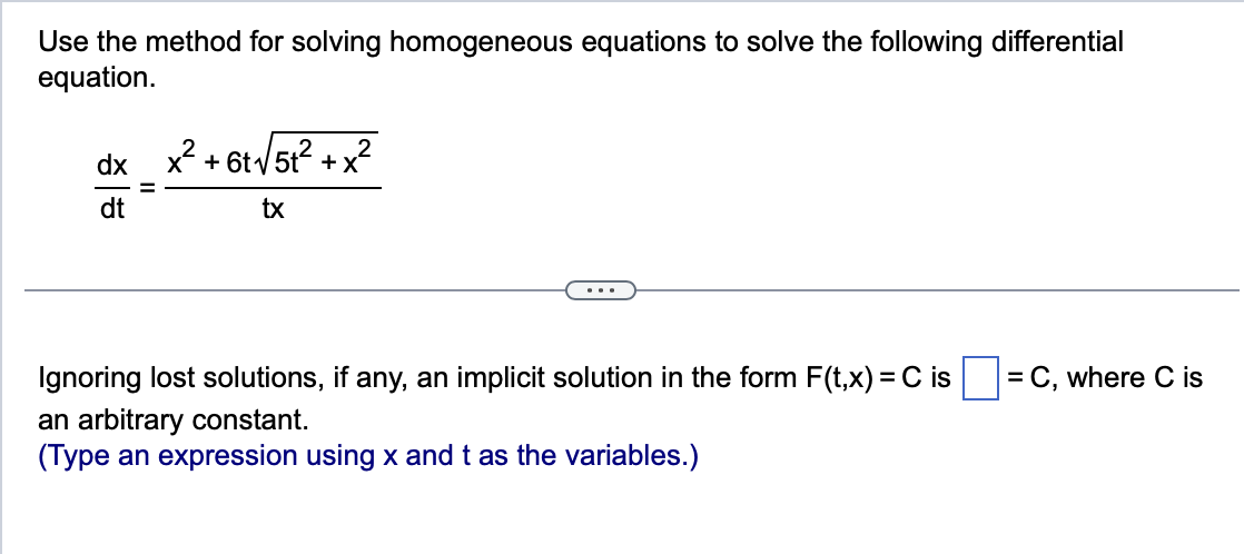Solved Use the method for solving homogeneous equations to | Chegg.com